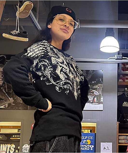 Affliction Winged Up Black Thermal Long Sleeve T-Shirt | Zumiez