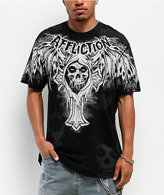 Affliction x Misfits Bat Black T-Shirt | Zumiez