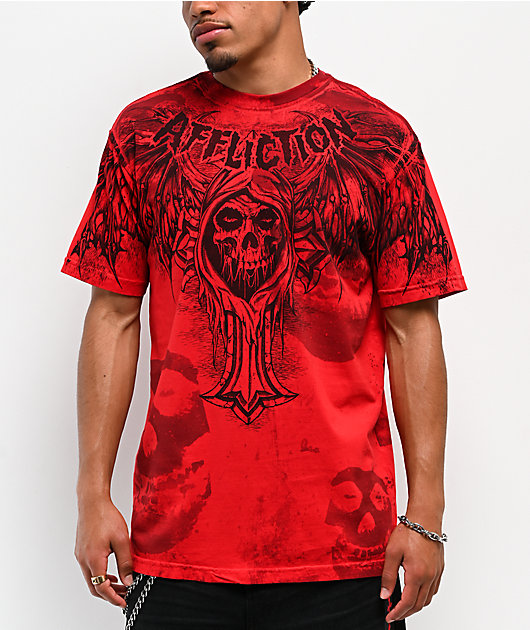 Affliction x Misfits Bat Red T-Shirt | Zumiez
