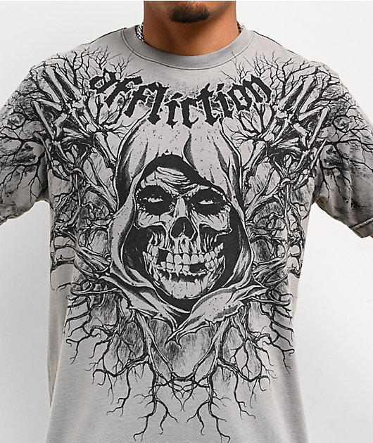 Affliction x Misfits Reaper Grey T-Shirt | Zumiez