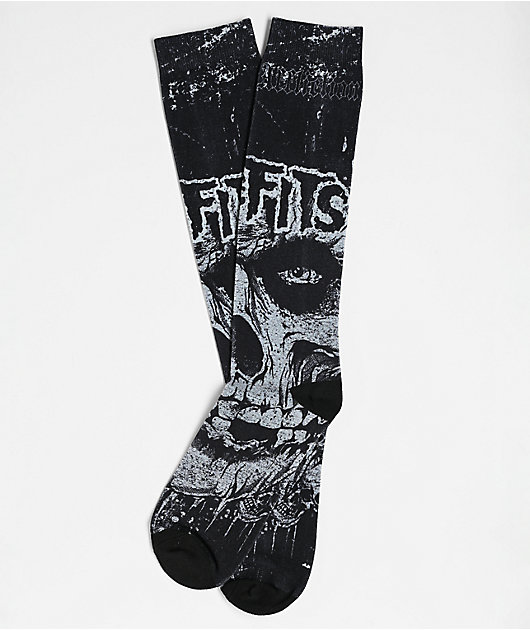 Affliction x Misfits Skully Black Crew Socks | Zumiez