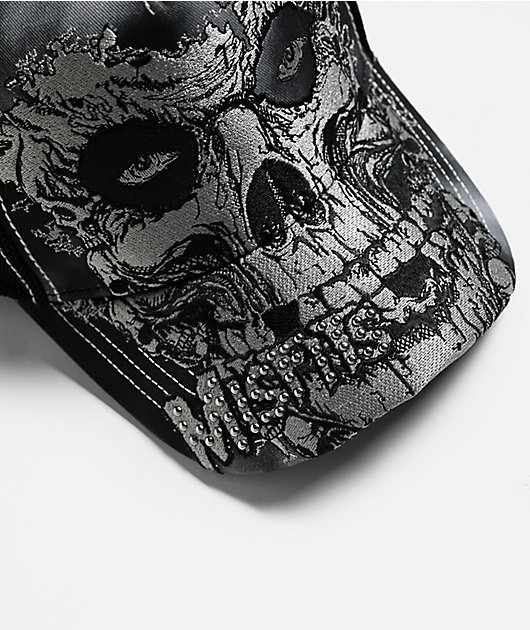 Affliction x Misfits Skully Black Trucker Hat | Zumiez