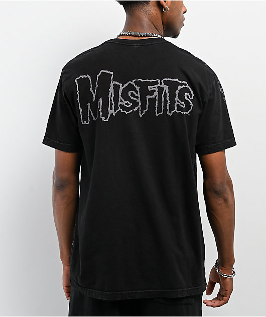 Affliction x Misfits Skully Black Wash T-Shirt | Zumiez