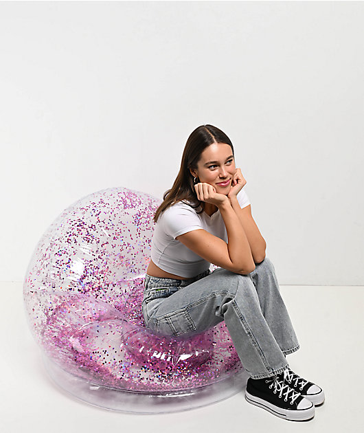AirCandy Glitter Pink Inflatable Chair | Zumiez