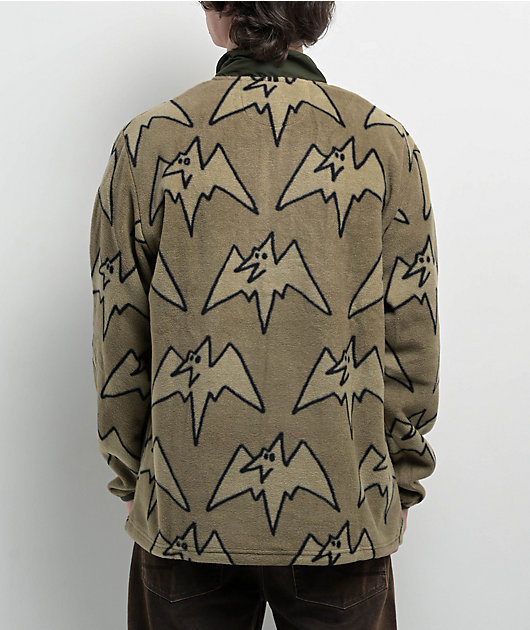 Airblaster Big Terry Tan Fleece Half Zip Jacket | Zumiez