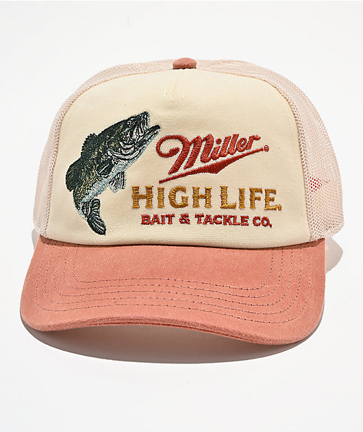 American Needle x Miller Remington Bass Beige & Red Trucker Hat | Zumiez