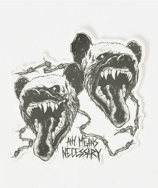 Any Means Necessary Comedy Tragedy Sticker | Zumiez
