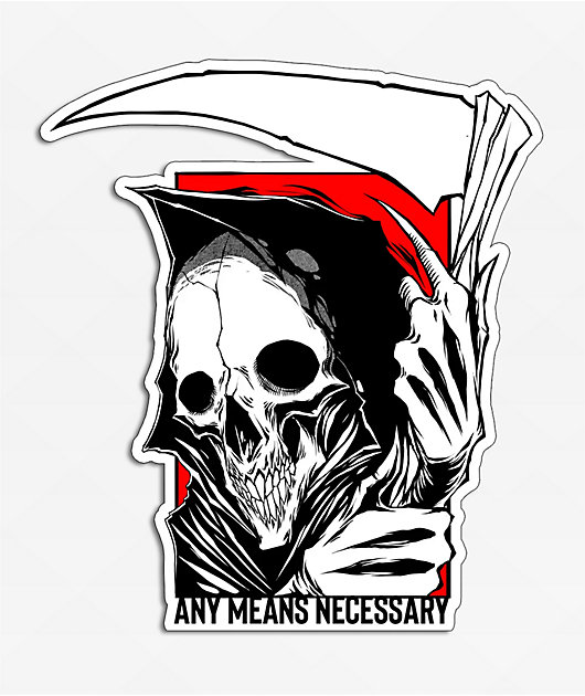 Any Means Necessary Reaper Sticker | Zumiez