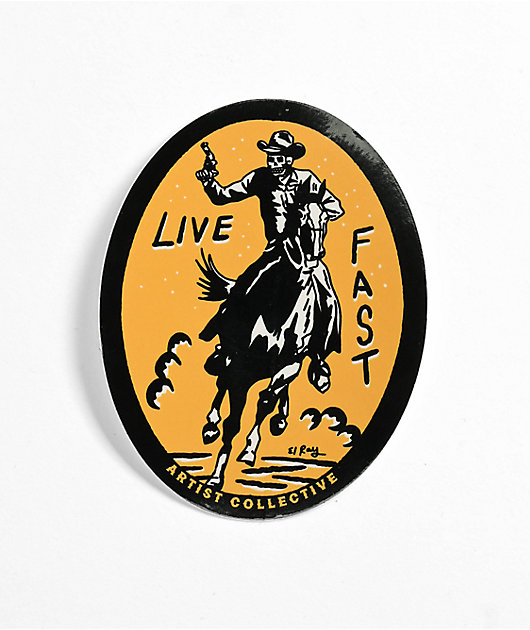 Artist Collective Live Fast Cowboy Sticker | Zumiez