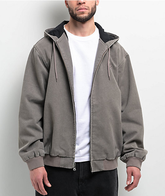 Autumn Labor Black Pigment Wash Canvas Jacket | Zumiez