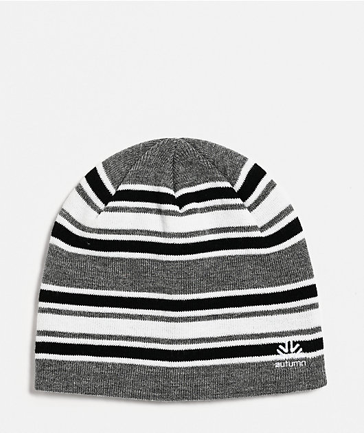 Autumn Warp Grey Stripe Skully Beanie | Zumiez