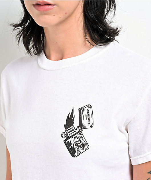 Awarewolf Burn Down White T-Shirt | Zumiez