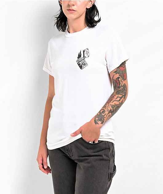 Awarewolf Burn Down White T-Shirt | Zumiez