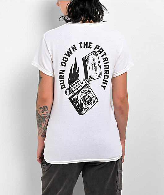 Awarewolf Burn Down White T-Shirt | Zumiez