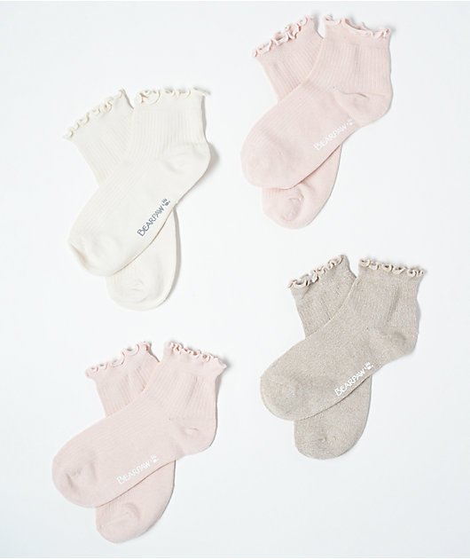 Bearpaw 4 Pack Ruffle Ankle Socks | Zumiez