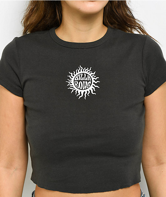 Billabong Bring The Sun Black Crop T-Shirt | Zumiez