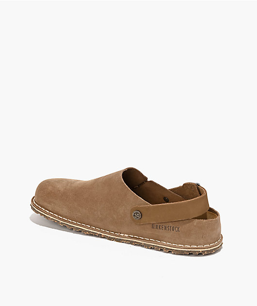 Birkenstock Lutry Suede Taupe Clogs | Zumiez