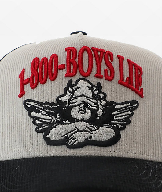 Boys Lie 1-800 Grey & Black Corduroy Trucker Hat | Zumiez