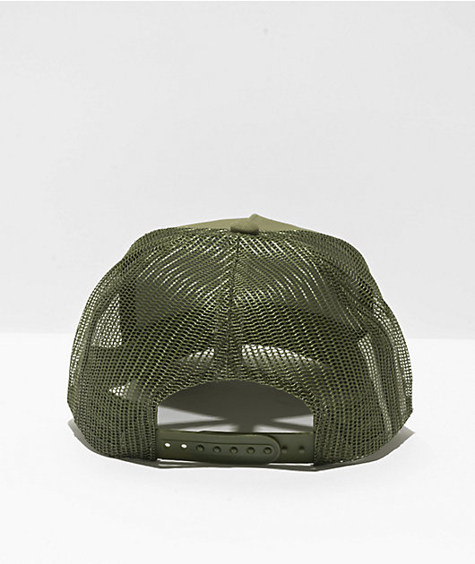 Brixton Alpha Block Surplus Olive Trucker Hat | Zumiez