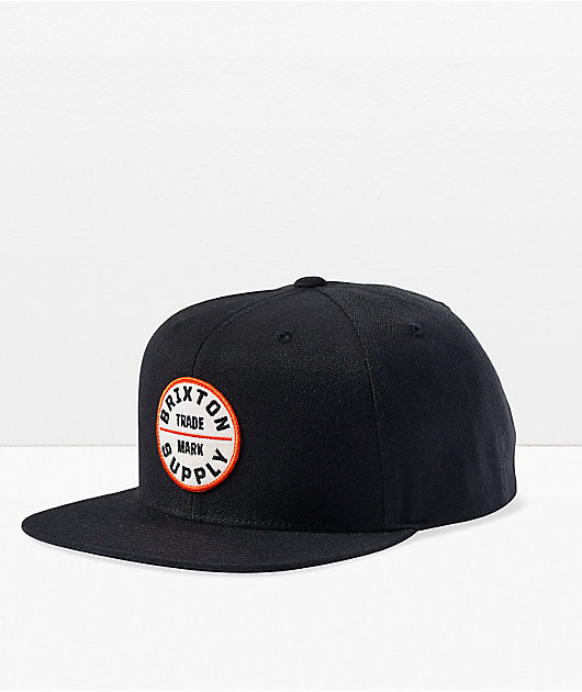 Brixton Oath II Black & Orange Snapback Hat | Zumiez