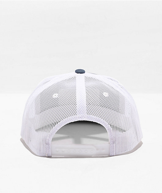 Brixton Palmer Proper MP Blue & White Trucker Hat | Zumiez