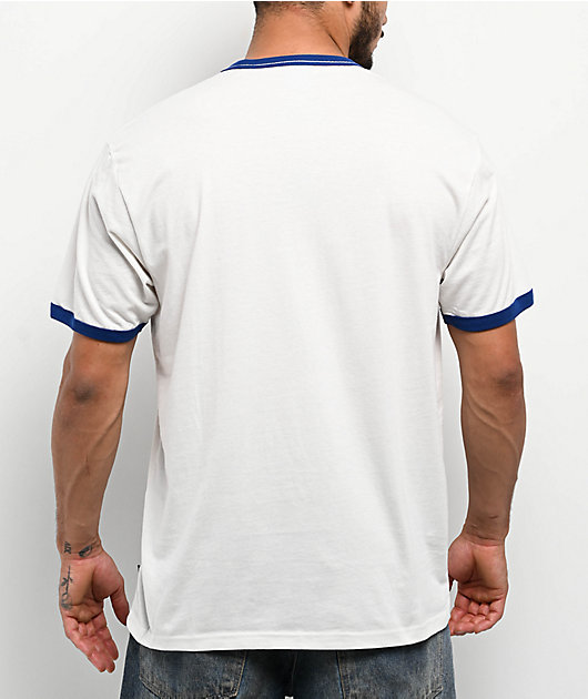 Brixton x Ford White & Blue Ringer T-Shirt | Zumiez