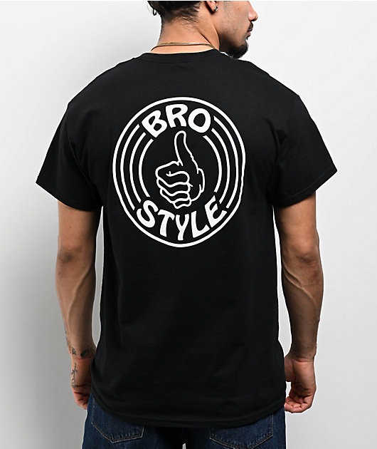 Bro Style Circle Thumb Black T-Shirt | Zumiez