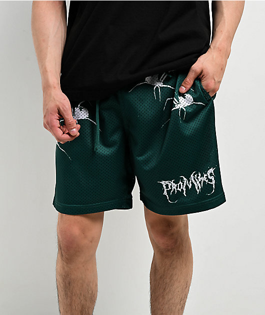 Broken Promises Arachnid Green Mesh Shorts | Zumiez