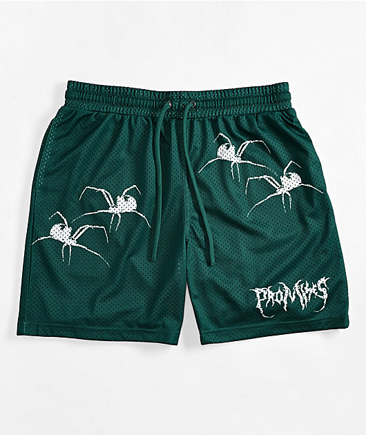 Broken Promises Arachnid Green Mesh Shorts | Zumiez