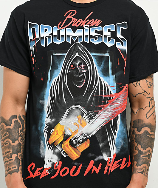Broken Promises Chainsaw Reaper Black T-Shirt | Zumiez