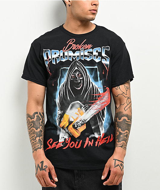 Broken Promises Chainsaw Reaper Black T-Shirt | Zumiez