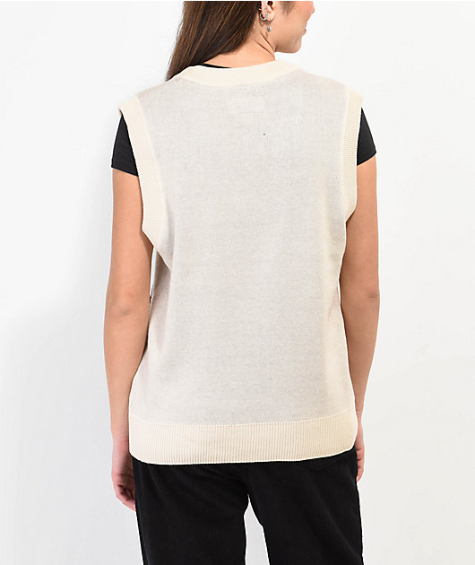 Broken Promises Cry Later Cream Sweater Vest | Zumiez