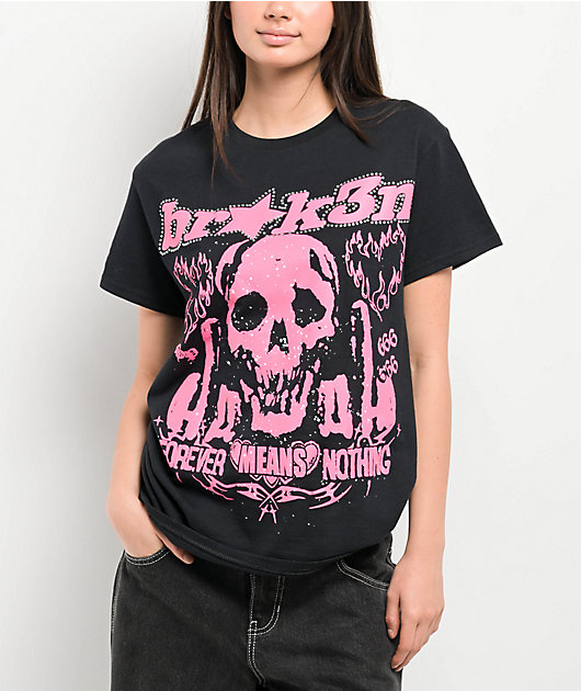 Broken Promises Faceless Rhinestone Black T-Shirt | Zumiez
