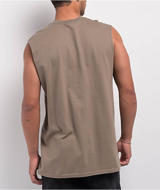 Broken Promises Fading Fire Khaki Tank Top | Zumiez
