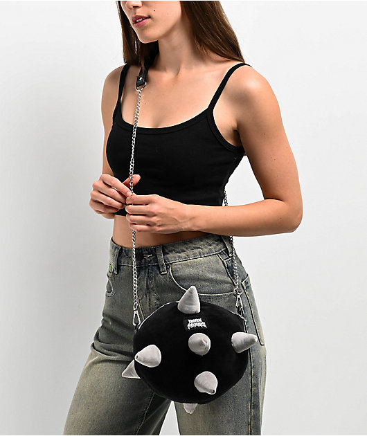 Broken Promises Flail Black Plush Shoulder Bag | Zumiez