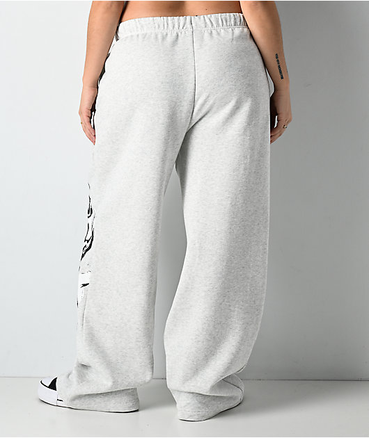 Broken Promises Get A Grip Grey Wide Leg Sweatpants | Zumiez