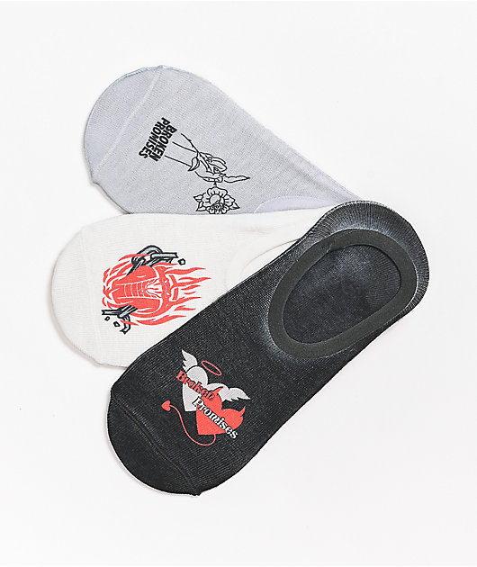 Broken Promises Good & Evil 3 Pack No Show Socks | Zumiez