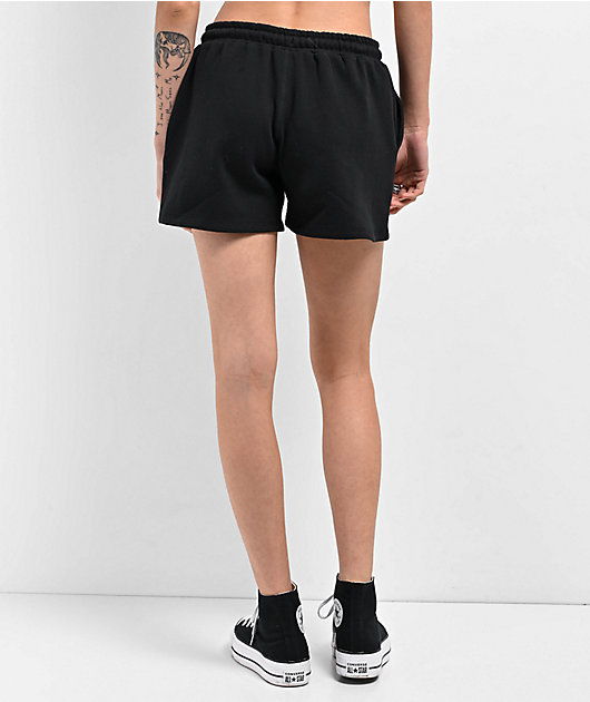 Broken Promises Graveyard Black Rhinestone Sweat Shorts | Zumiez