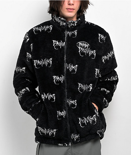 Broken Promises Graveyard Black Sherpa Jacket | Zumiez