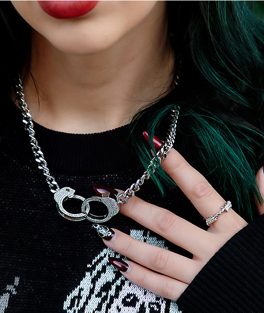 Broken Promises Handcuff Silver 20" Chain Necklace | Zumiez