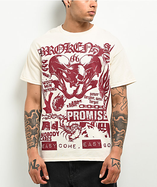 Broken Promises Photocopy Natural T-Shirt | Zumiez