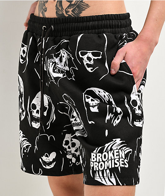 Broken Promises Reaper Guide Black Sweat Shorts | Zumiez