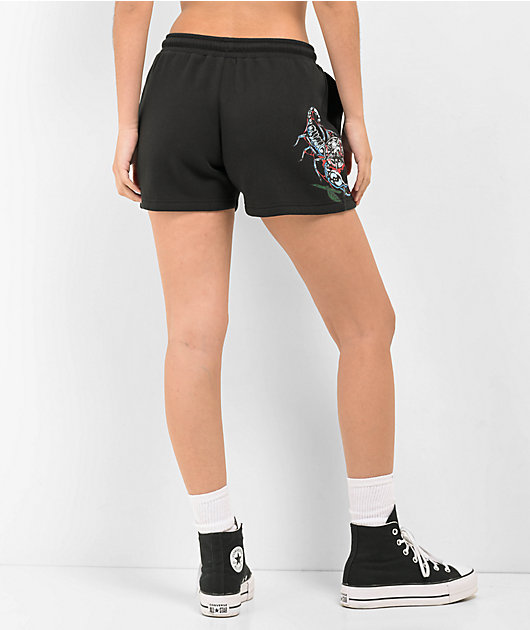 Broken Promises Repetition Black Sweat Shorts | Zumiez