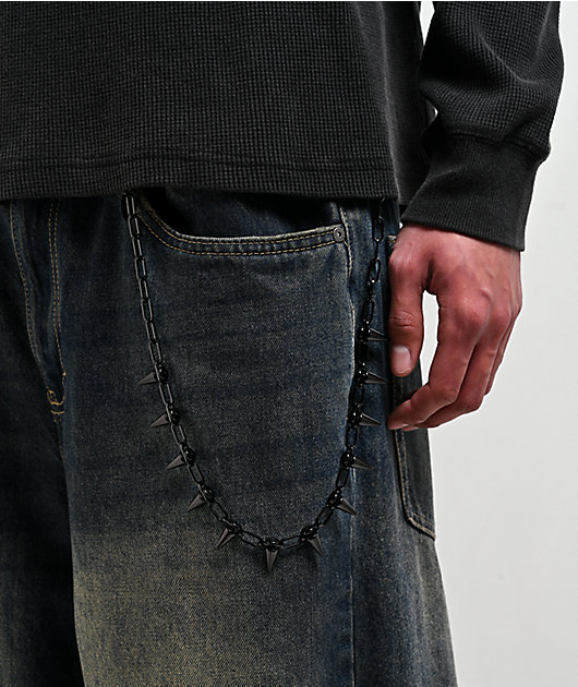 Broken Promises Spiked Black Pocket Chain | Zumiez
