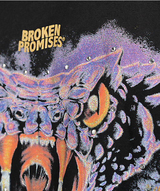 Broken Promises Split Tongue Black T-Shirt | Zumiez