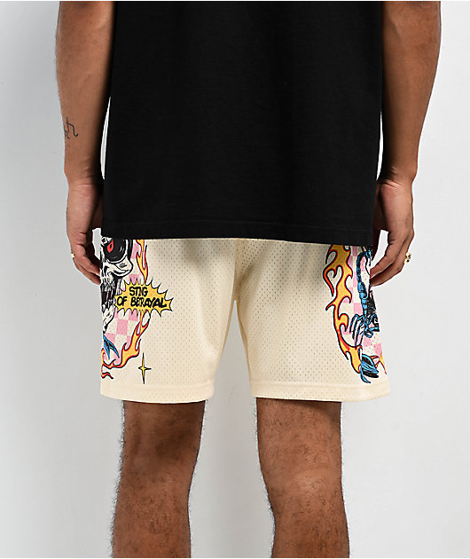 Broken Promises Sting Of Betrayal Natural Mesh Shorts | Zumiez