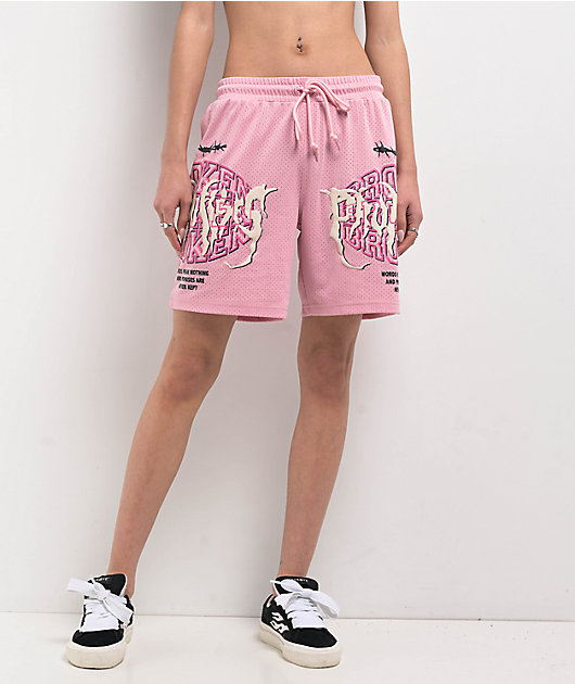 Broken Promises Underworld Pink Mesh Shorts | Zumiez