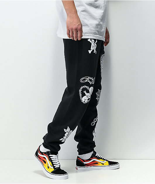 Broken Promises x Casper Doodles Black Sweatpants