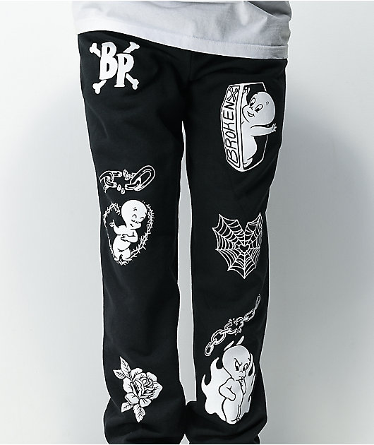Broken Promises x Casper Doodles Black Sweatpants