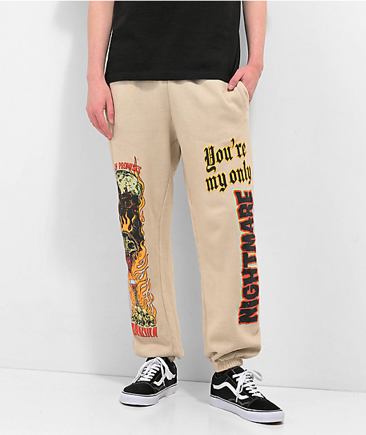 Broken Promises x Dracula Nightmare Of Horror Tan Sweatpants | Zumiez